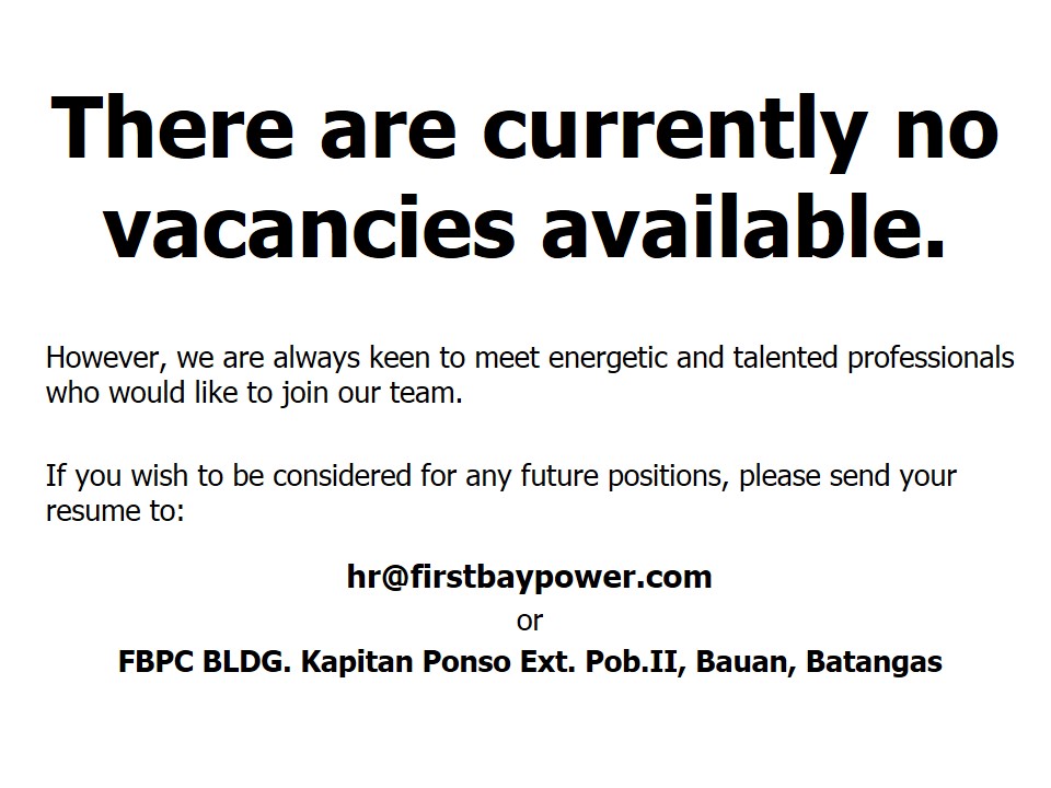 CAREERS – First Bay Power Corporation